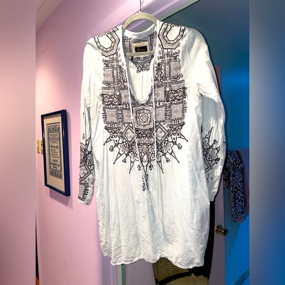 Johnny Was | Tops | Biya Collection By Johnny Was Size M Grayblue ...